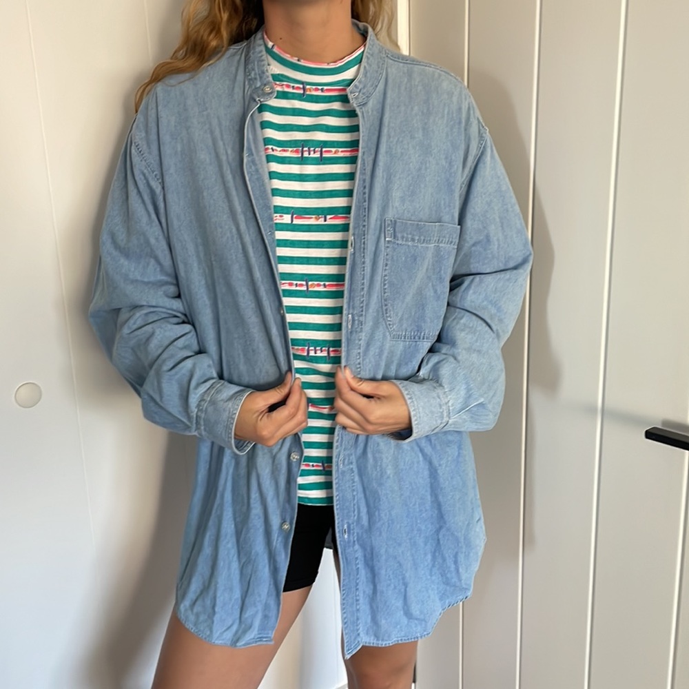 Vintage Rare 90s Gitano Mandarin Collard Jean Button … - Gem